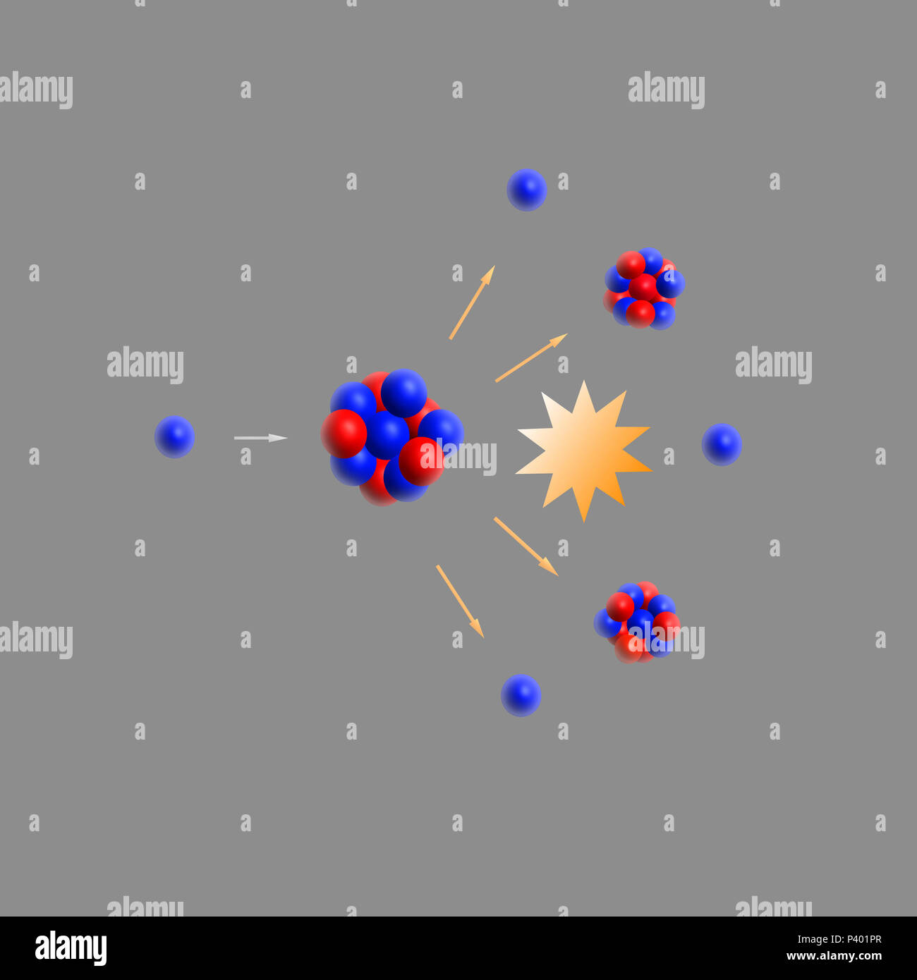 nuclear fission - elementary particles physics theory Stock Photo - Alamy