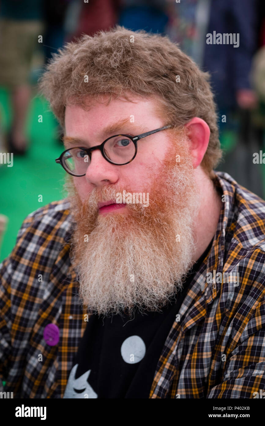 A F Harrold, English poet, performer and children's author. at the 2018 ...