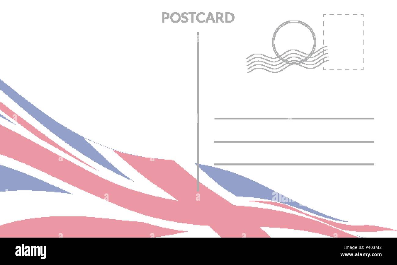 Postal card background with waving United Kingdom flag Stock Vector ...