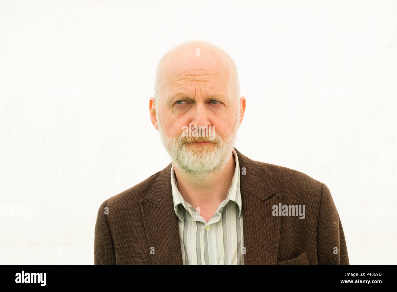 Don Paterson, Scottish poet, writer, musician, speaking at the 2018 Hay ...
