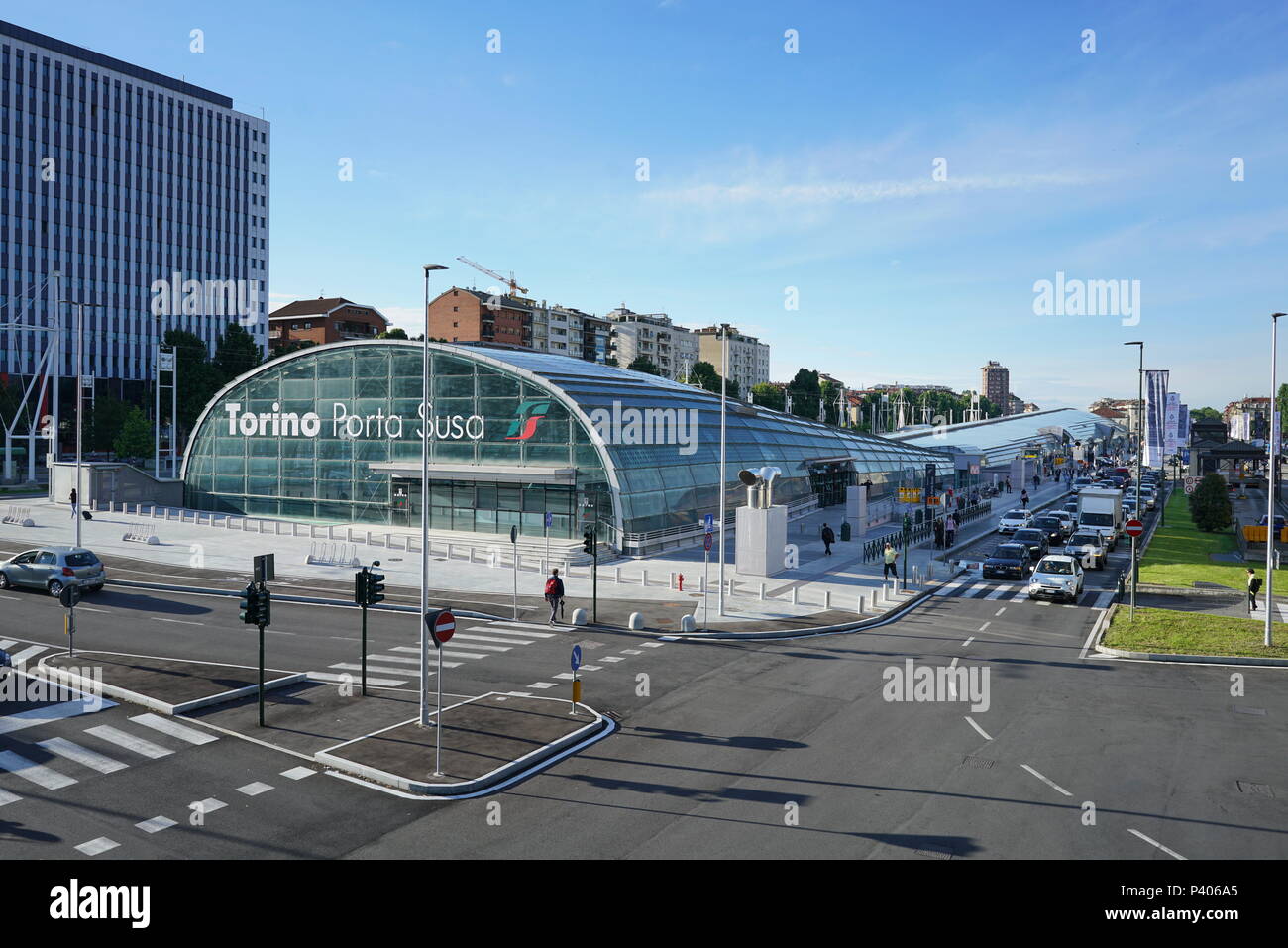 TURIN, ITALY - June 18, 2018: Torino Porta Susa railway station, the ...
