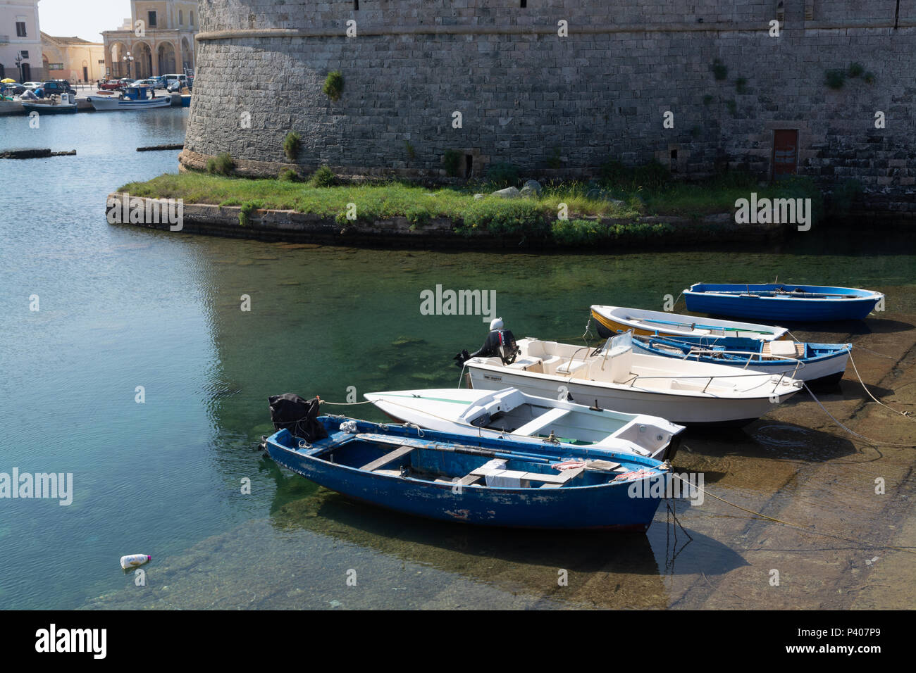 Old sea port of Gallipoli, Apulia, Italy, famous vacation destination ...