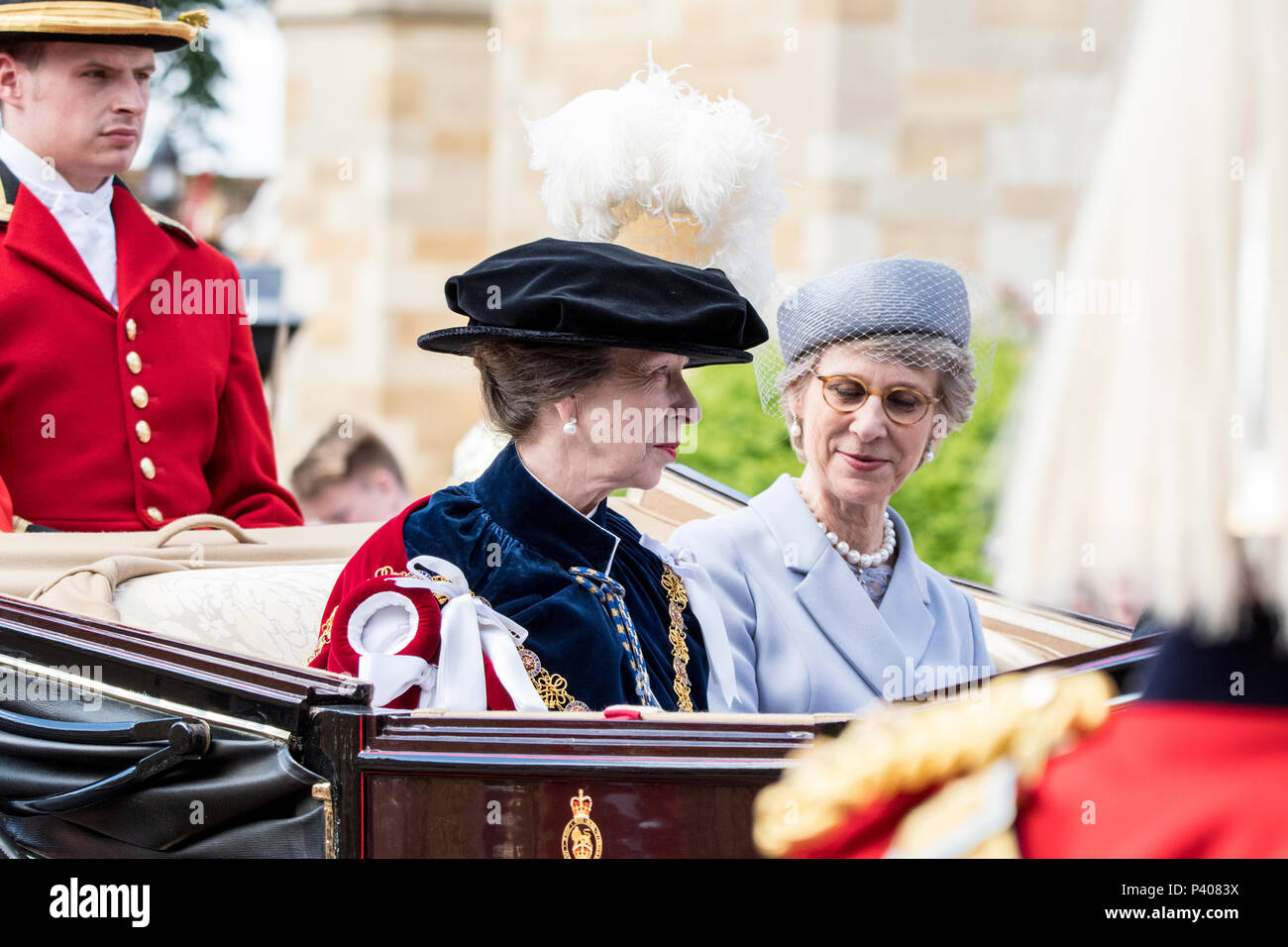 Windsor Castle, UK. 18 June 2018 - Her Royal Highness Princess Anne and ...