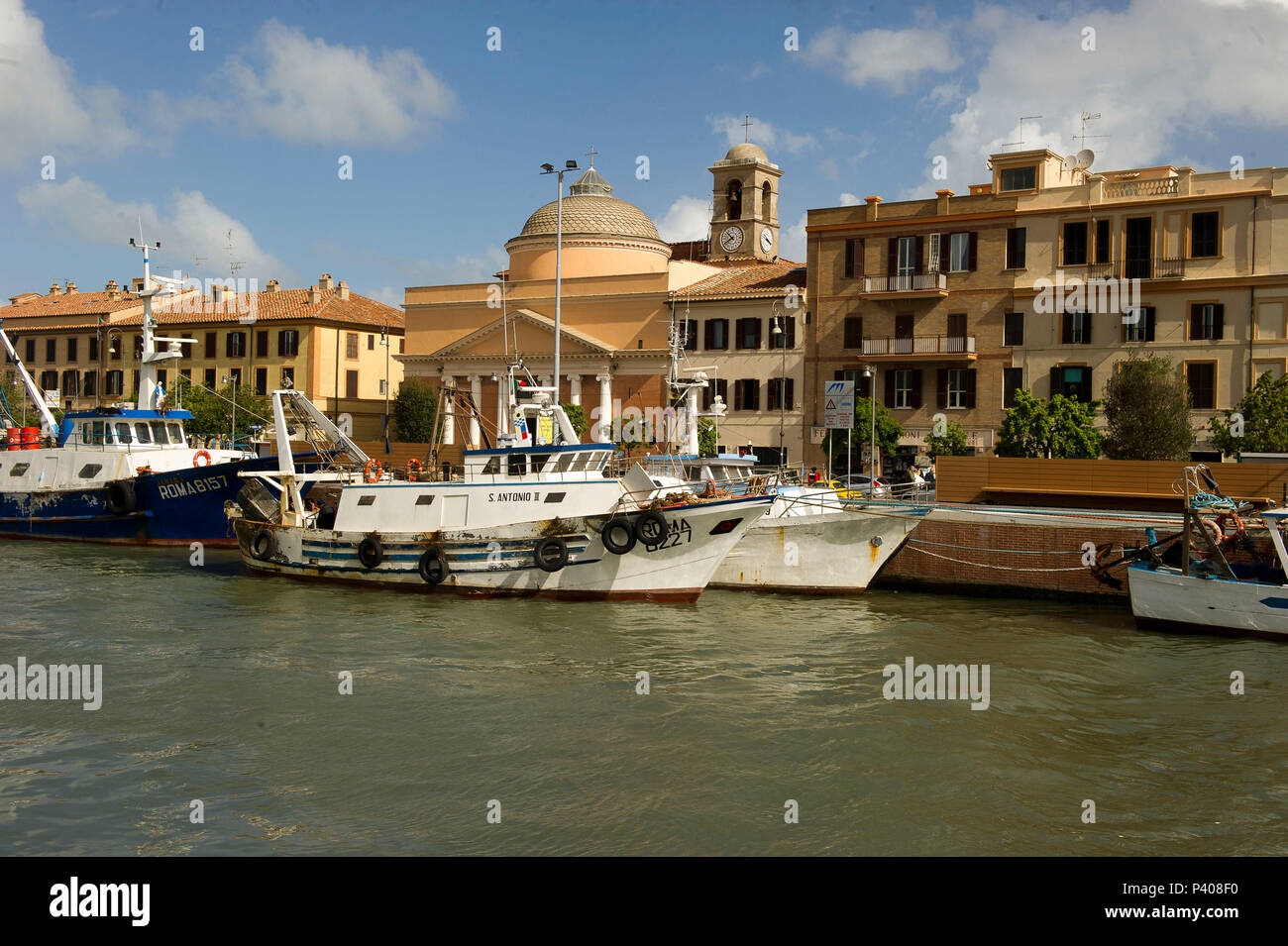 Italy, Europe, Rome, Fiumicino channel port for fishing and pleasure ...