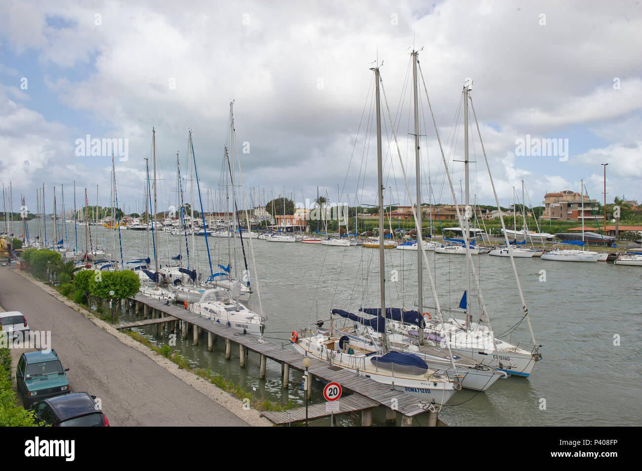 Italy, Europe, Rome, Fiumicino channel port for fishing and pleasure ...
