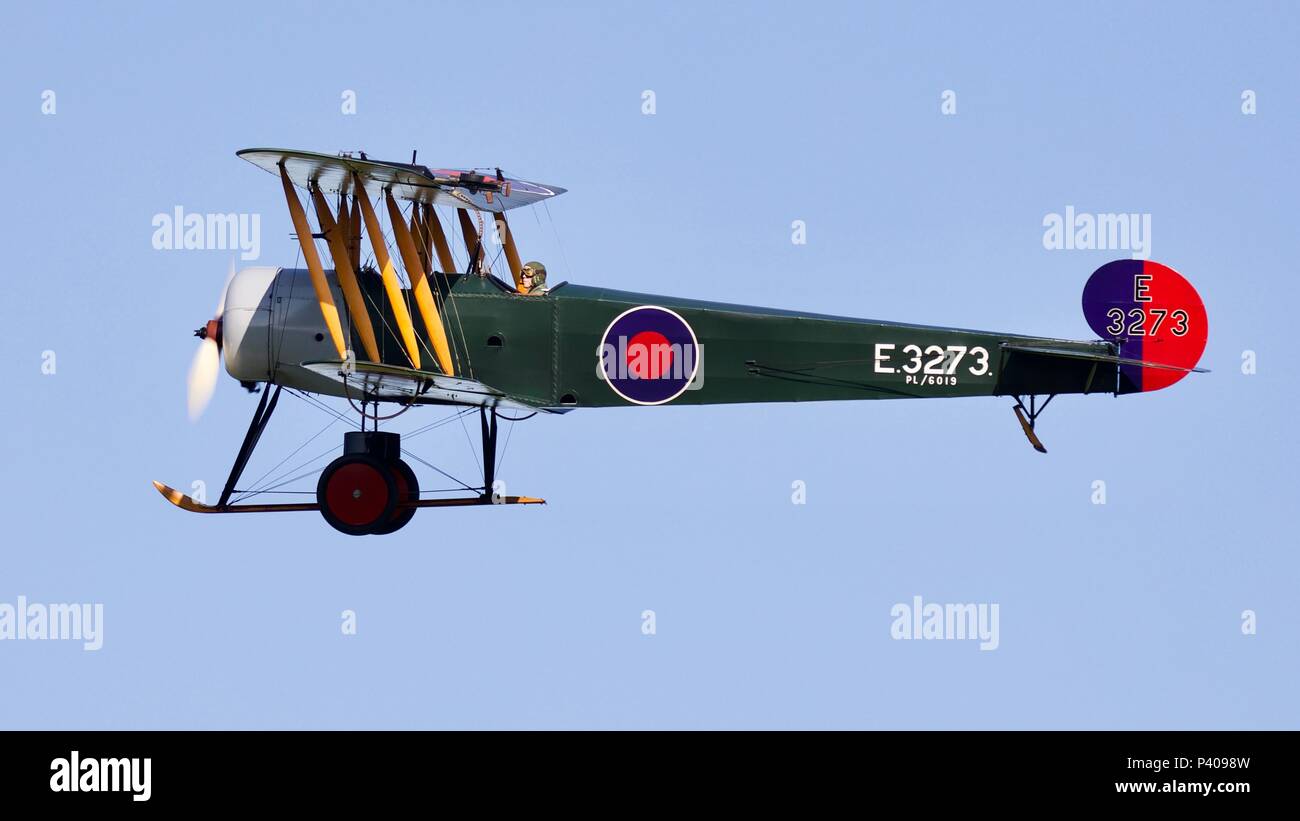 1918 Avro 504K G-ADEV flying at Shuttleworth Fly Navy Airshow at Old ...