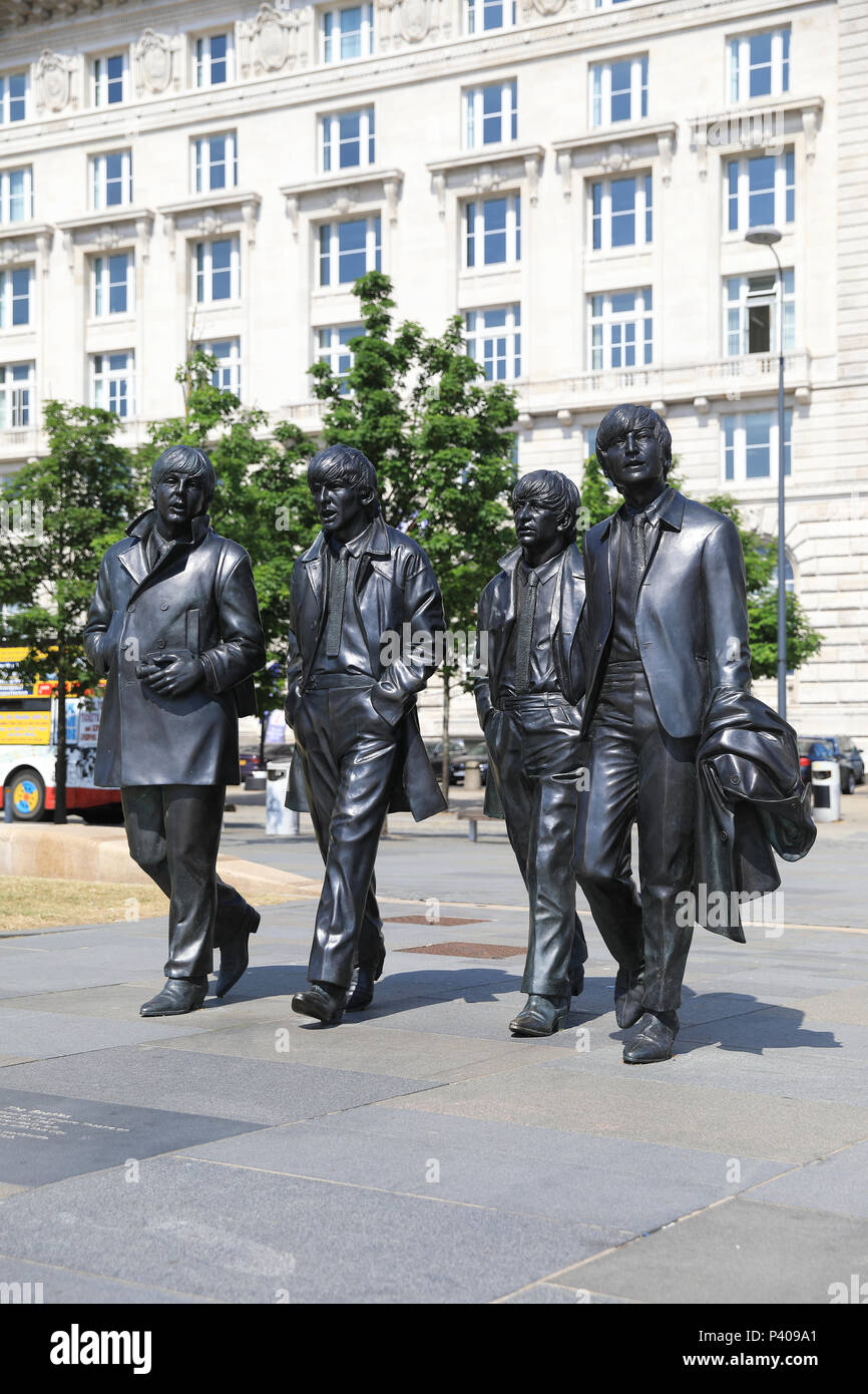The new Beatles Statue on the renovated Pier Head on the Waterfront in ...