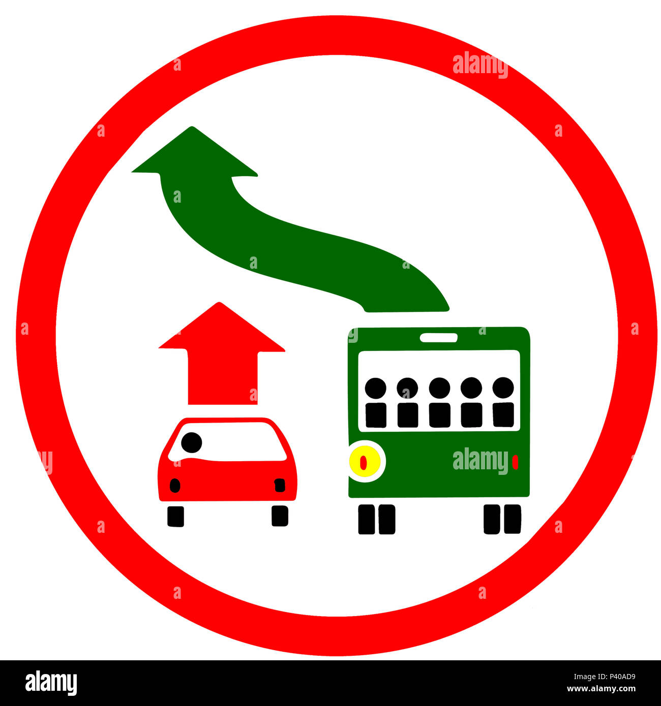 Prohibition Traffic Sign Bus Stock Photos & Prohibition Traffic Sign ...