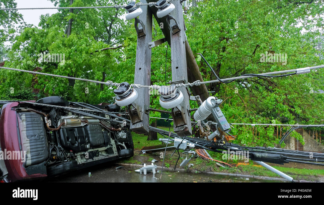 Damage electricity poles hi-res stock photography and images - Alamy