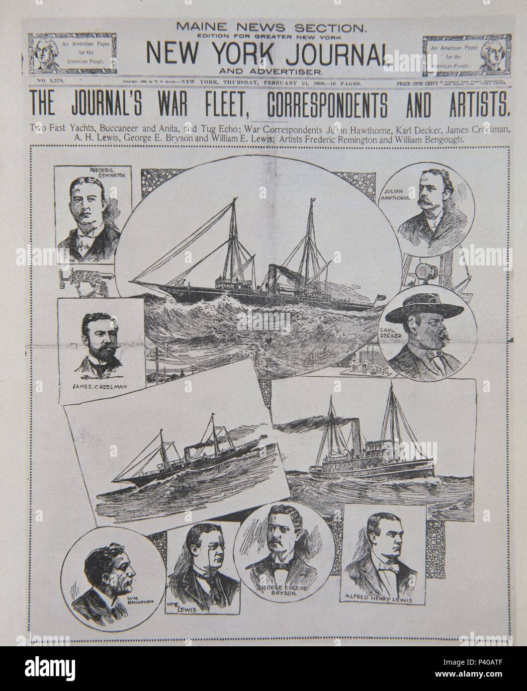 Newspaper new york 1898 hi-res stock photography and images - Alamy