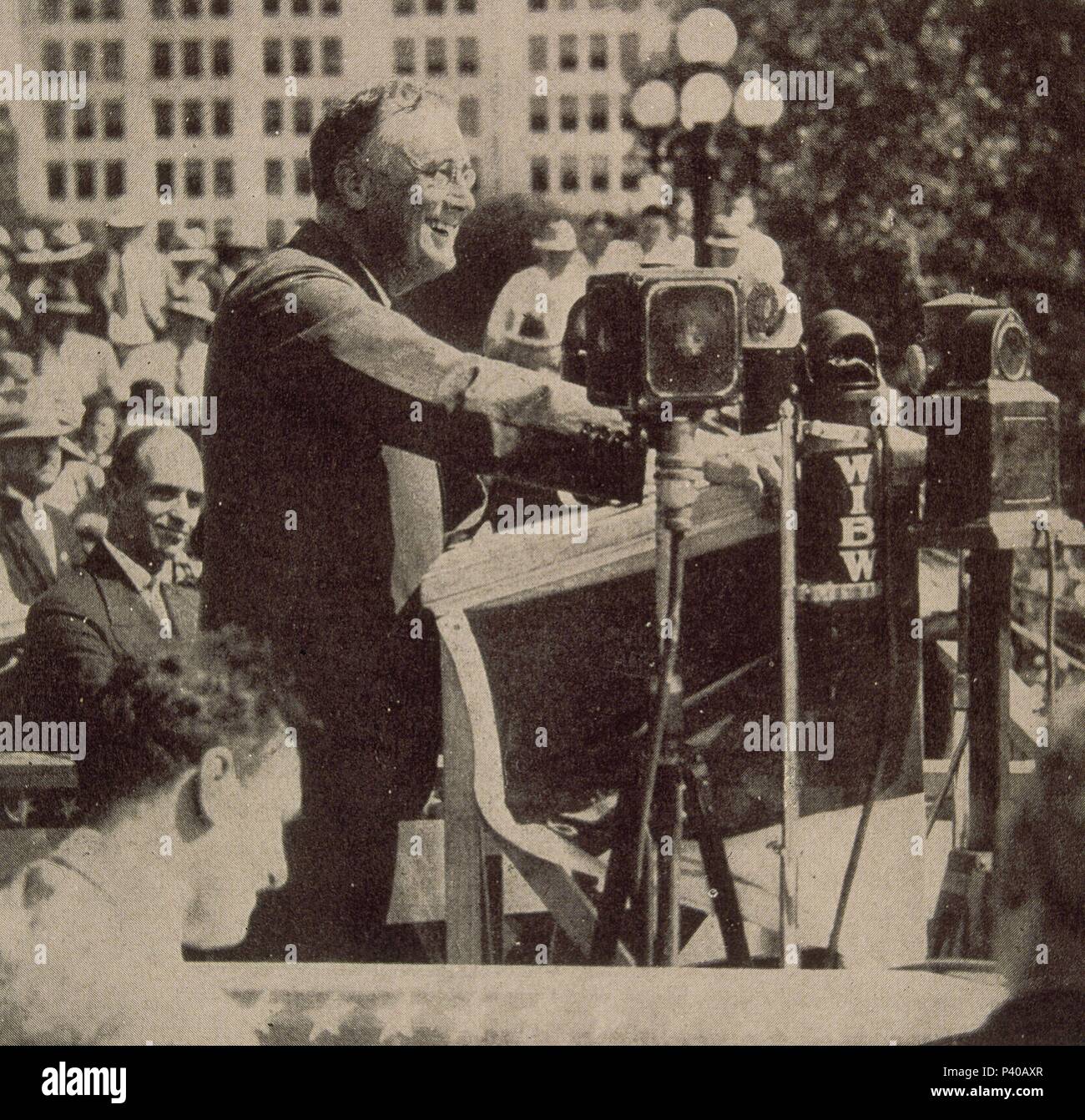 FRANKLIN DELANO ROOSEVELT DURANTE SU CAMPAÑA EN 1932 Stock Photo - Alamy
