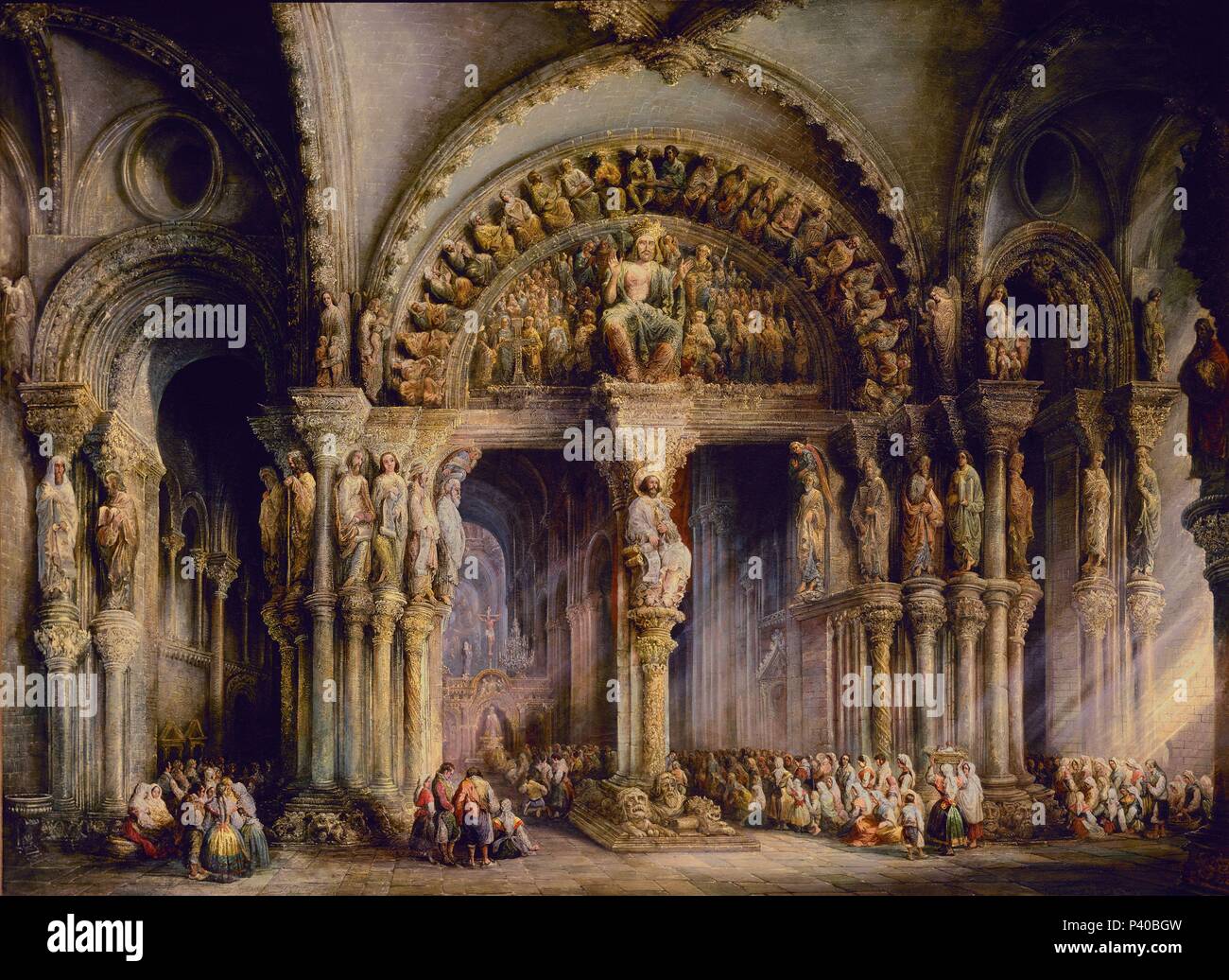 INTERIOR DE LA CATEDRAL DE SANTIAGO - PORTICO DE LA GLORIA - 1849/1851 ...