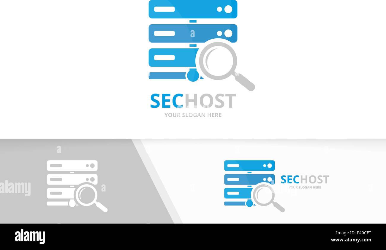 Vector host and loupe logo combination. Server and magnifying symbol or ...