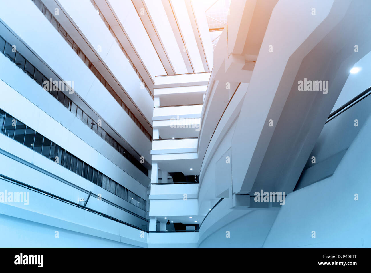 Modern business office buildings low angle view for financial or ...