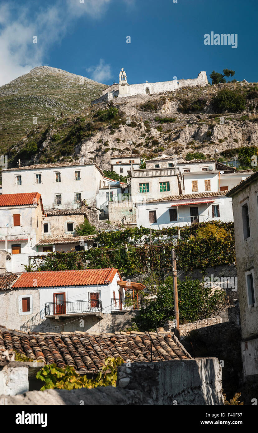 dhermi traditional albanian village view in southern albania Stock ...