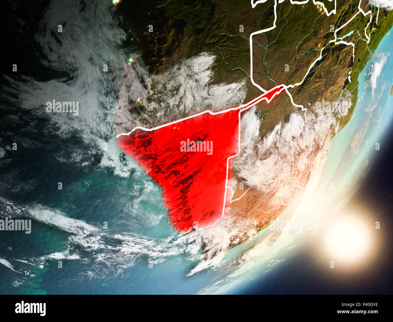 Namibia from space with highly detailed surface textures and visible ...