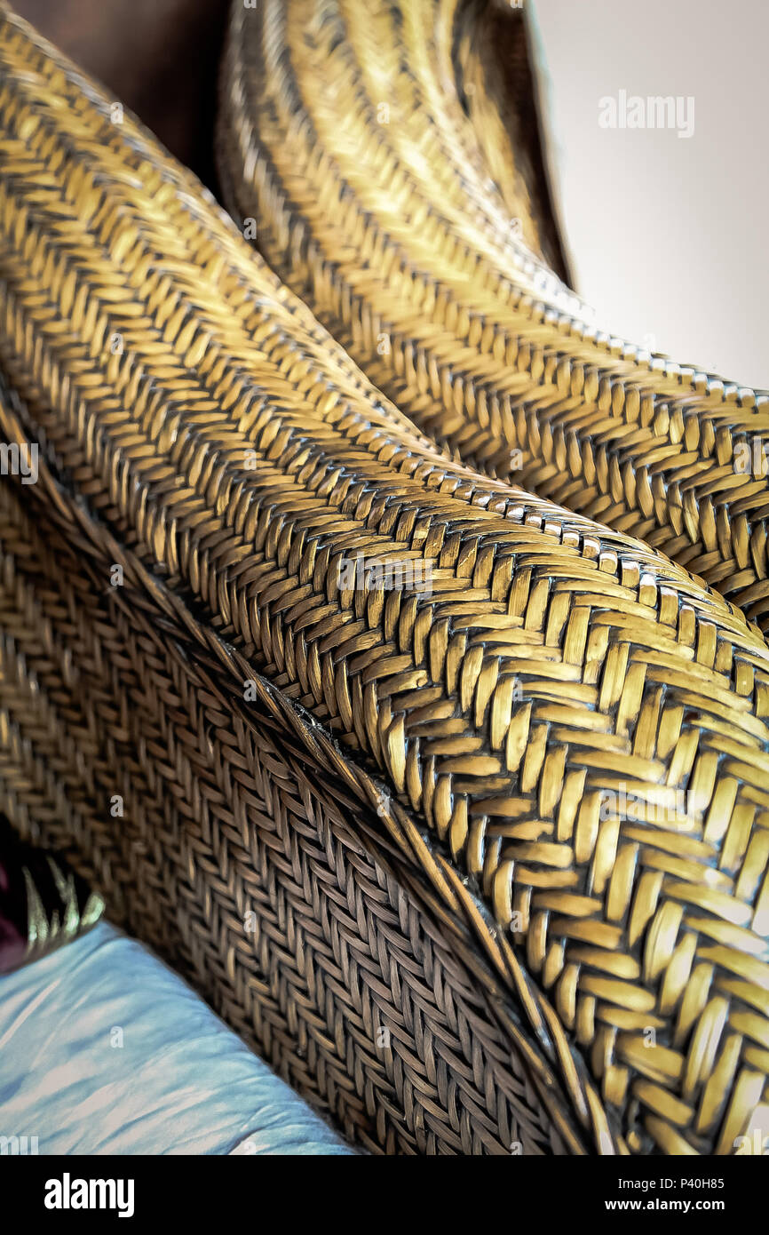 Abstract image of Cane Furniture weave up close, Weave pattern on patio ...