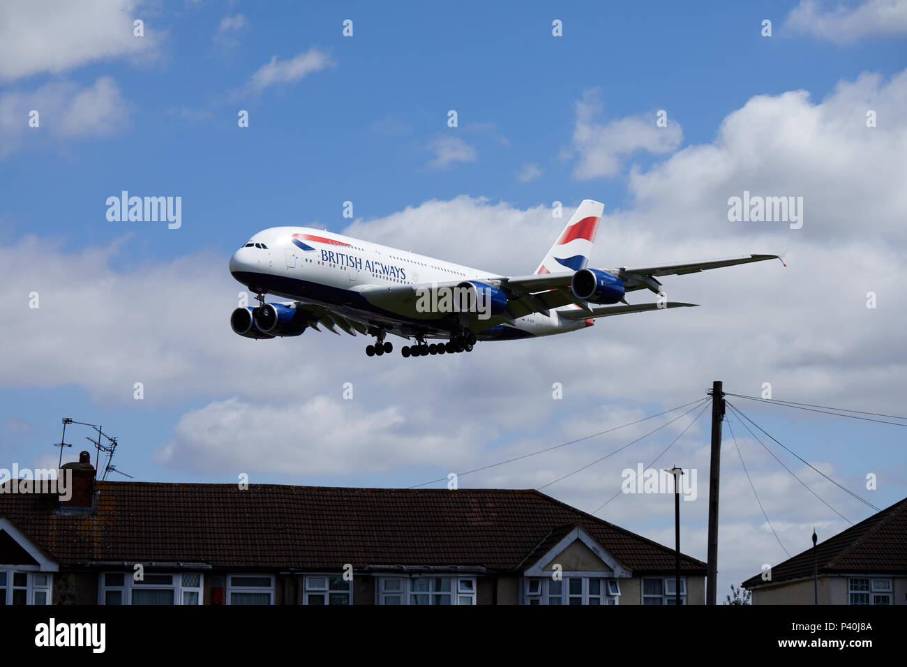 A British Airways Airbus A380-841 aircraft, registration number G-XLED ...