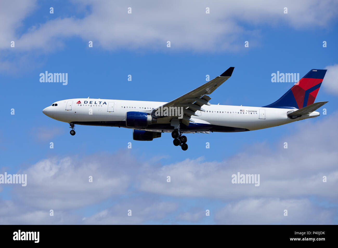 A Delta Air Lines Airbus A330-223 aircraft, registration number N860NW ...