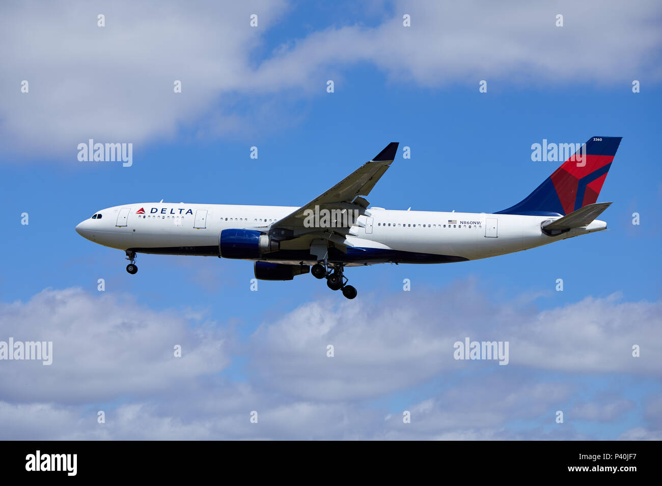 A Delta Air Lines Airbus A330-223 aircraft, registration number N860NW ...