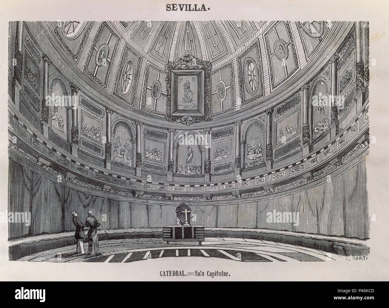 SALA CAPITULAR DE LA CATEDRAL DE SEVILLA-1849-. Author: Ramon Marti ...