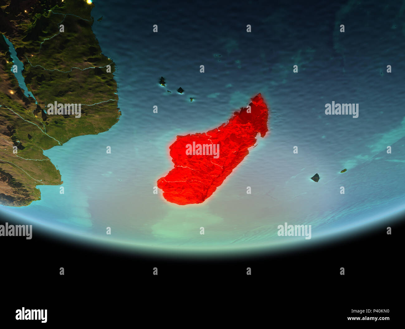 Highlighted satellite image of madagascar hi-res stock photography and ...