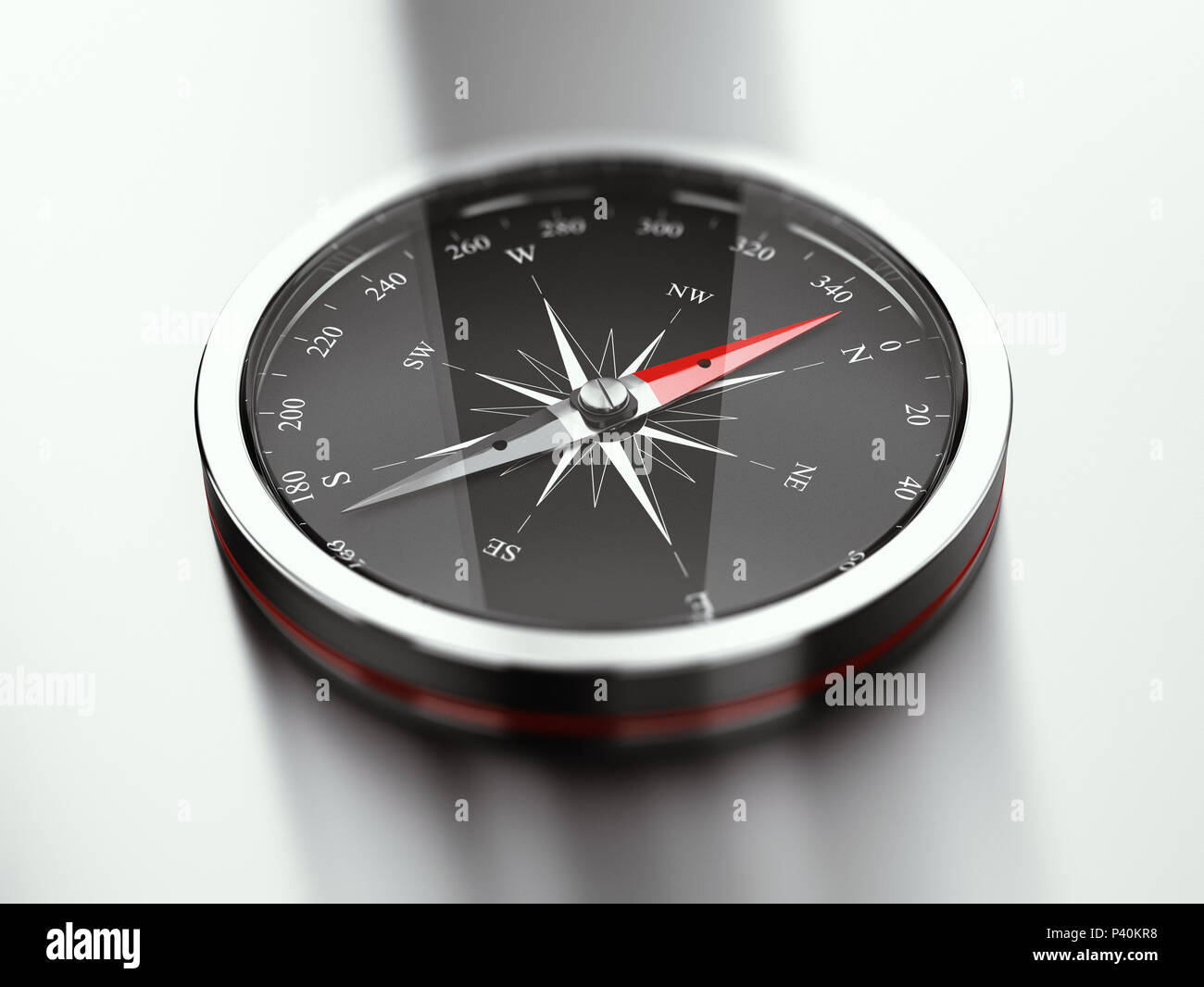 3D illustration of a modern compass pointing north. Concept of Business ...