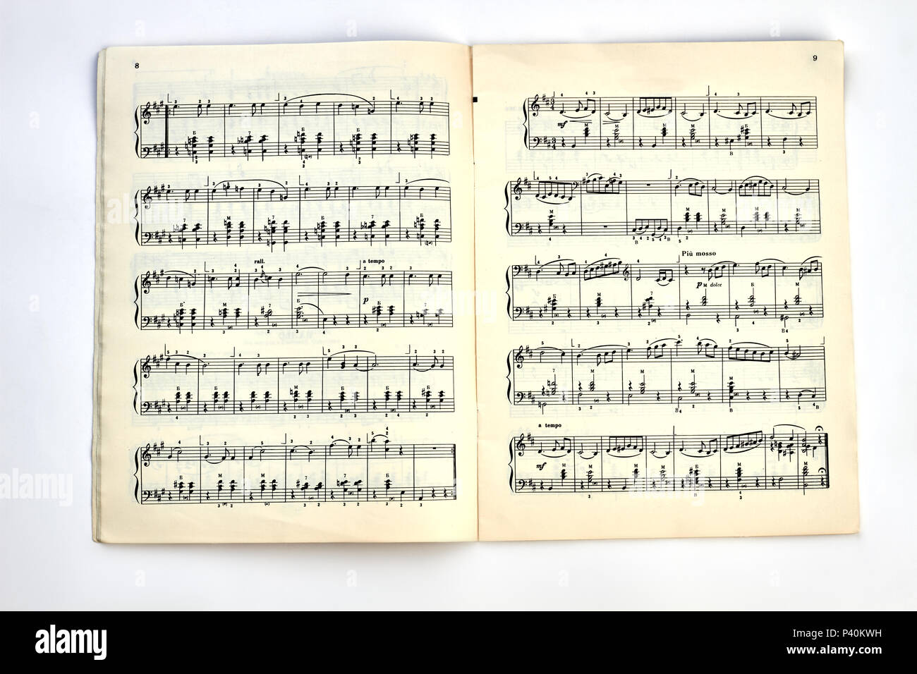 Book with musical notes. A musical book with musical notes on light ...