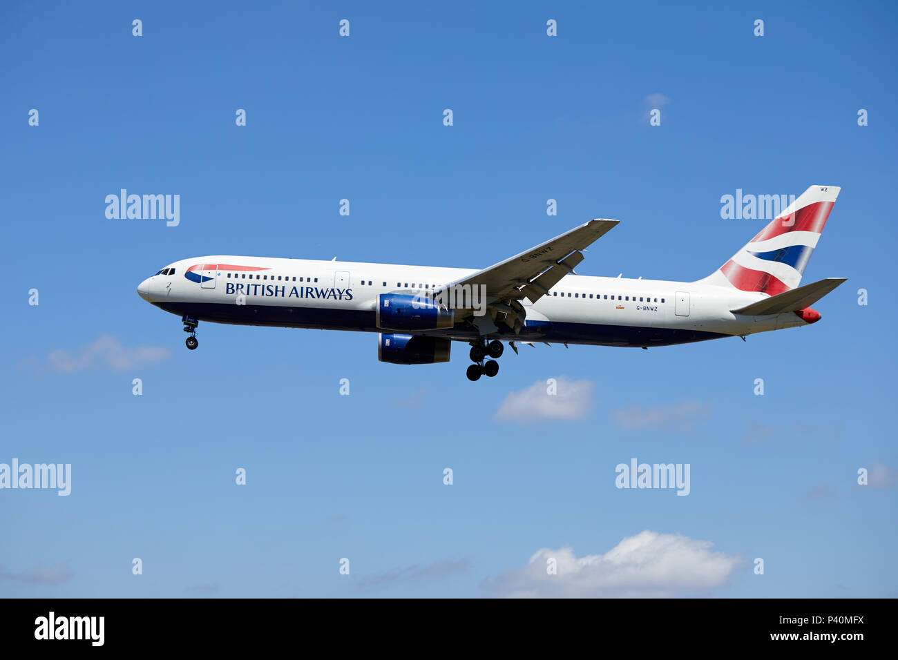 A British Airways Boeing 767-336 aircraft, registration number G-BNWZ ...