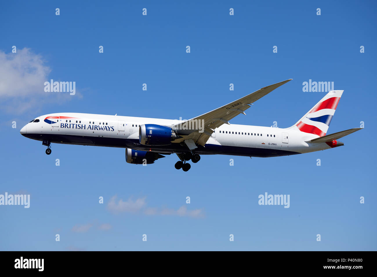 A British Airways Boeing 787-9 Dreamliner aircraft, registration number ...