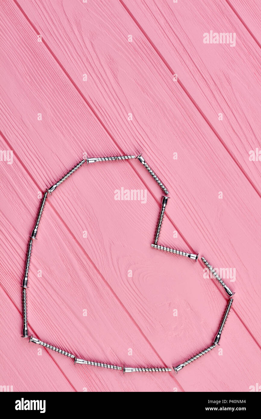 Heart frame formed with hardware. Shape of heart made from hardware ...