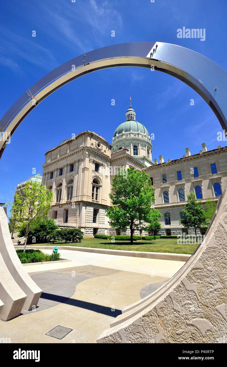 Indianapolis, Indiana, USA. The Indiana State Capitol Building in ...