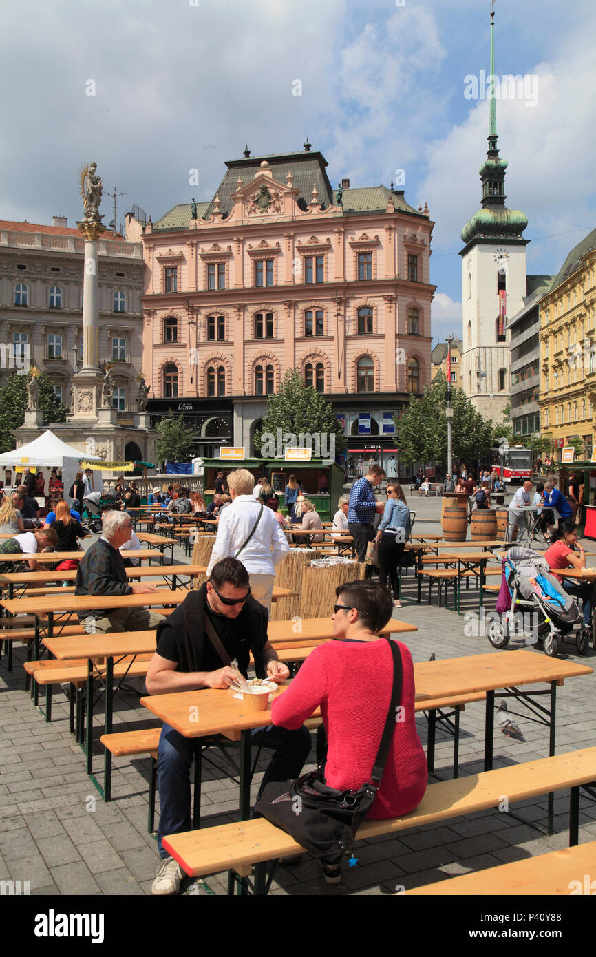 Czech Republic, Brno, Freedom Square, Namesti Svobody, people Stock ...