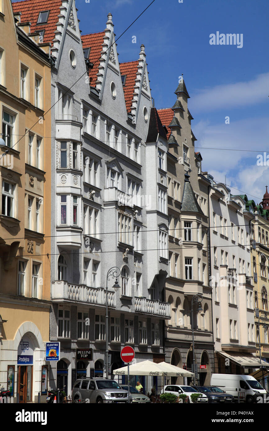 Czech Republic, Brno, street scene, houses, historic architecture Stock ...