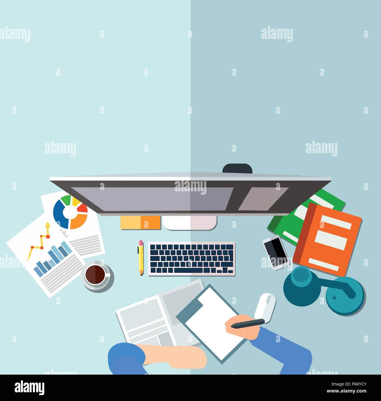 Desk bookkeeper Stock Vector Images - Alamy