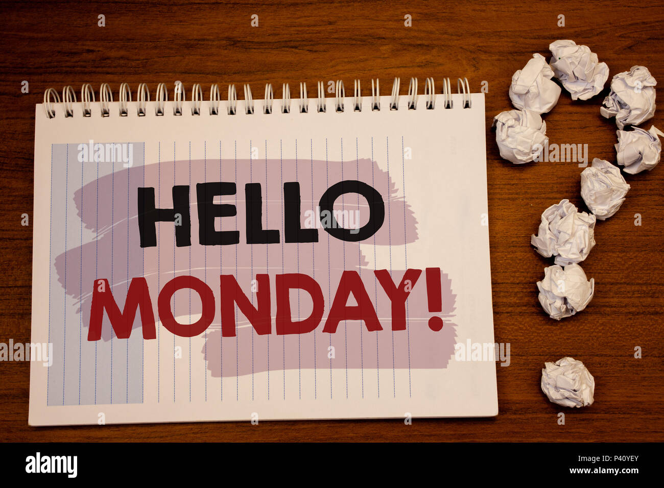 Writing note showing Hello Monday Motivational Call. Business photo ...