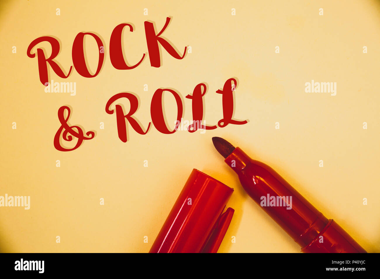 Handwriting texts Rock and Roll. Concept meaning Musical Genre Type of ...