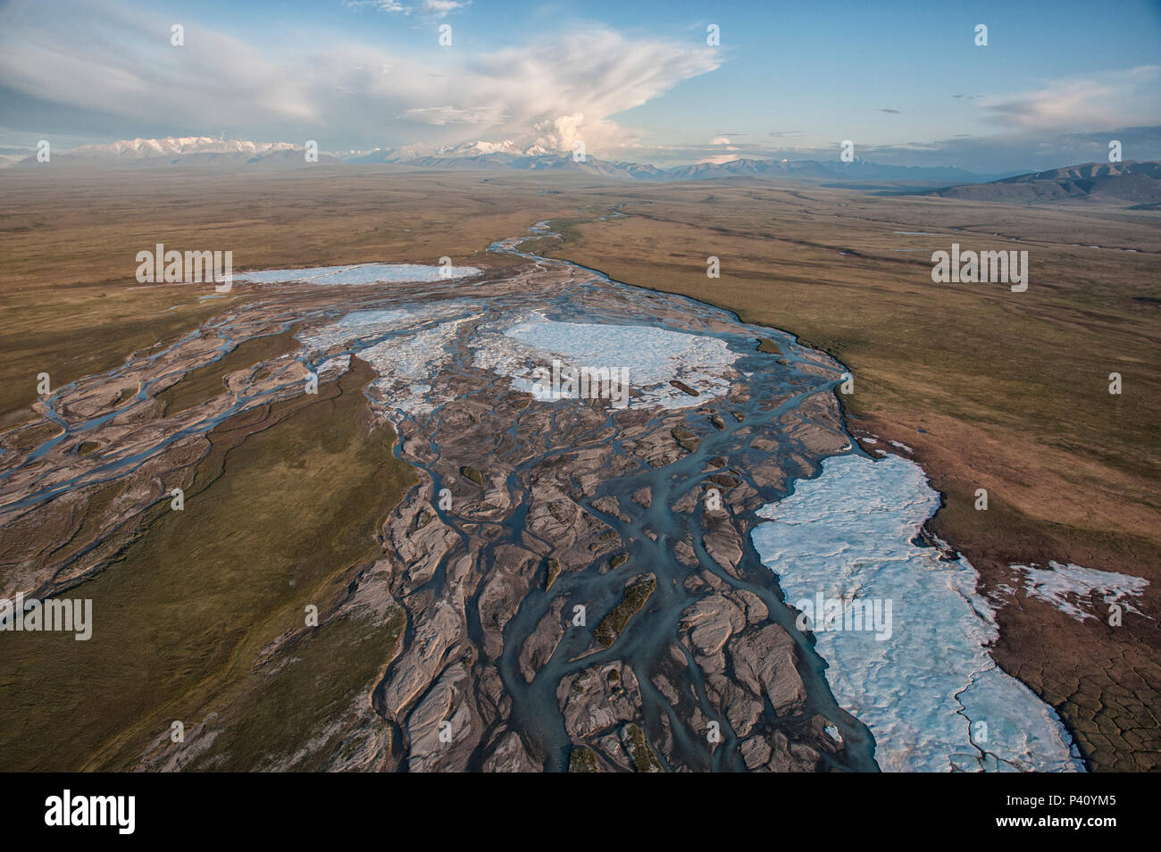 River flowing across coastal plain, Arctic National Wildlife Refuge ...