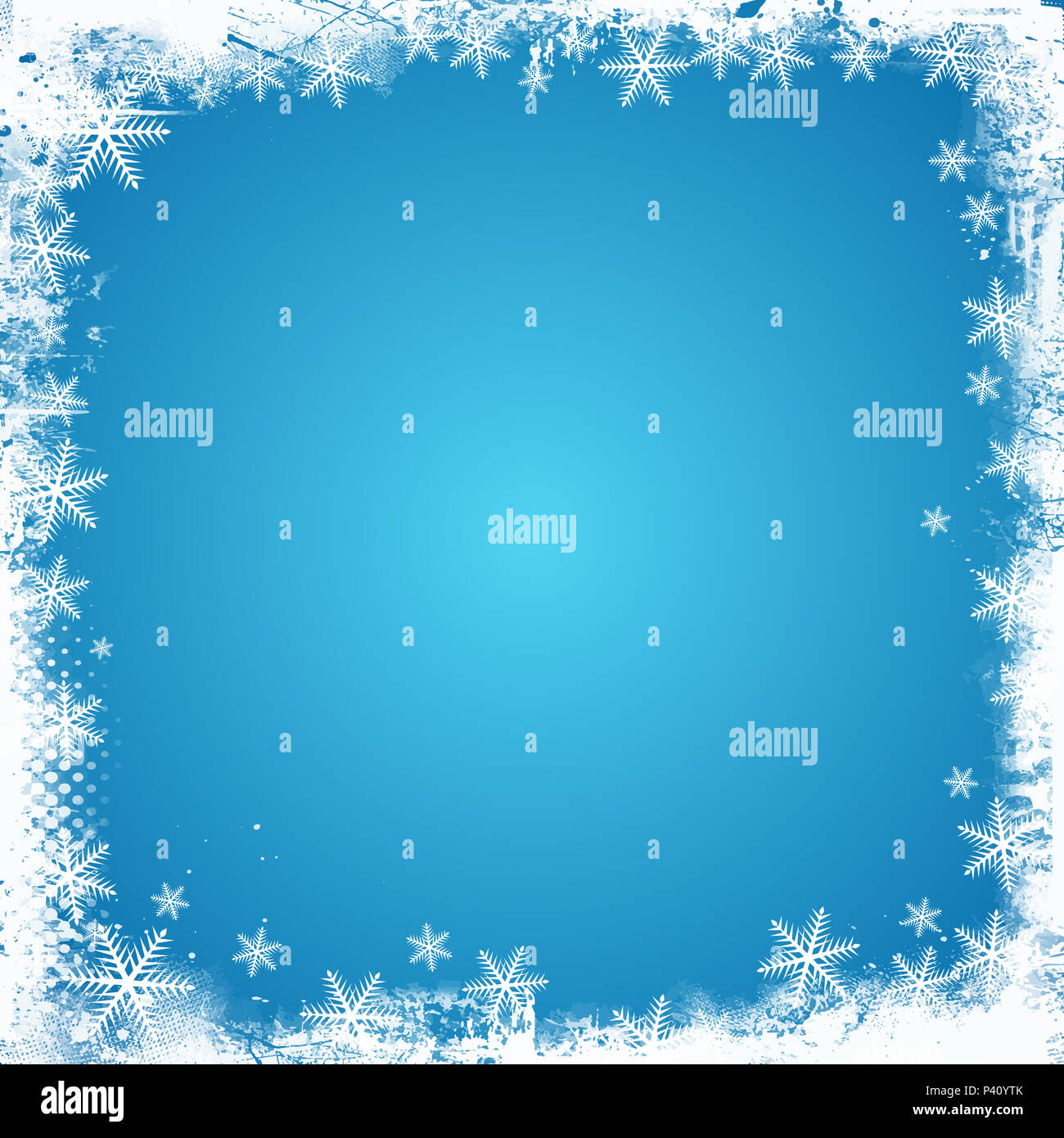 Grunge style Christmas background with a snowflake border Stock Photo ...