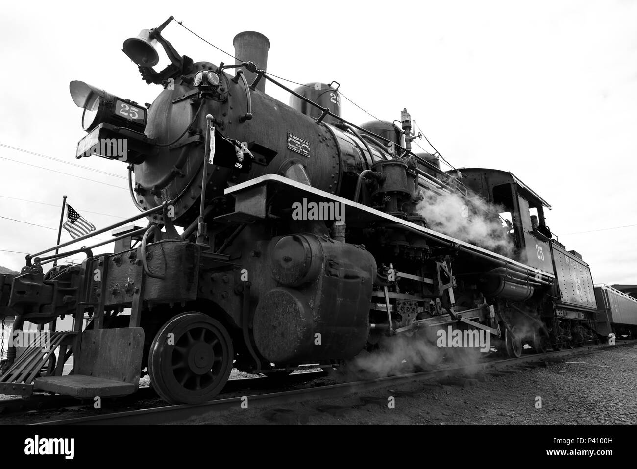 ROCKAWAY BEACH, OREGON-JUNE 15, 2018: A black and white photograph of ...