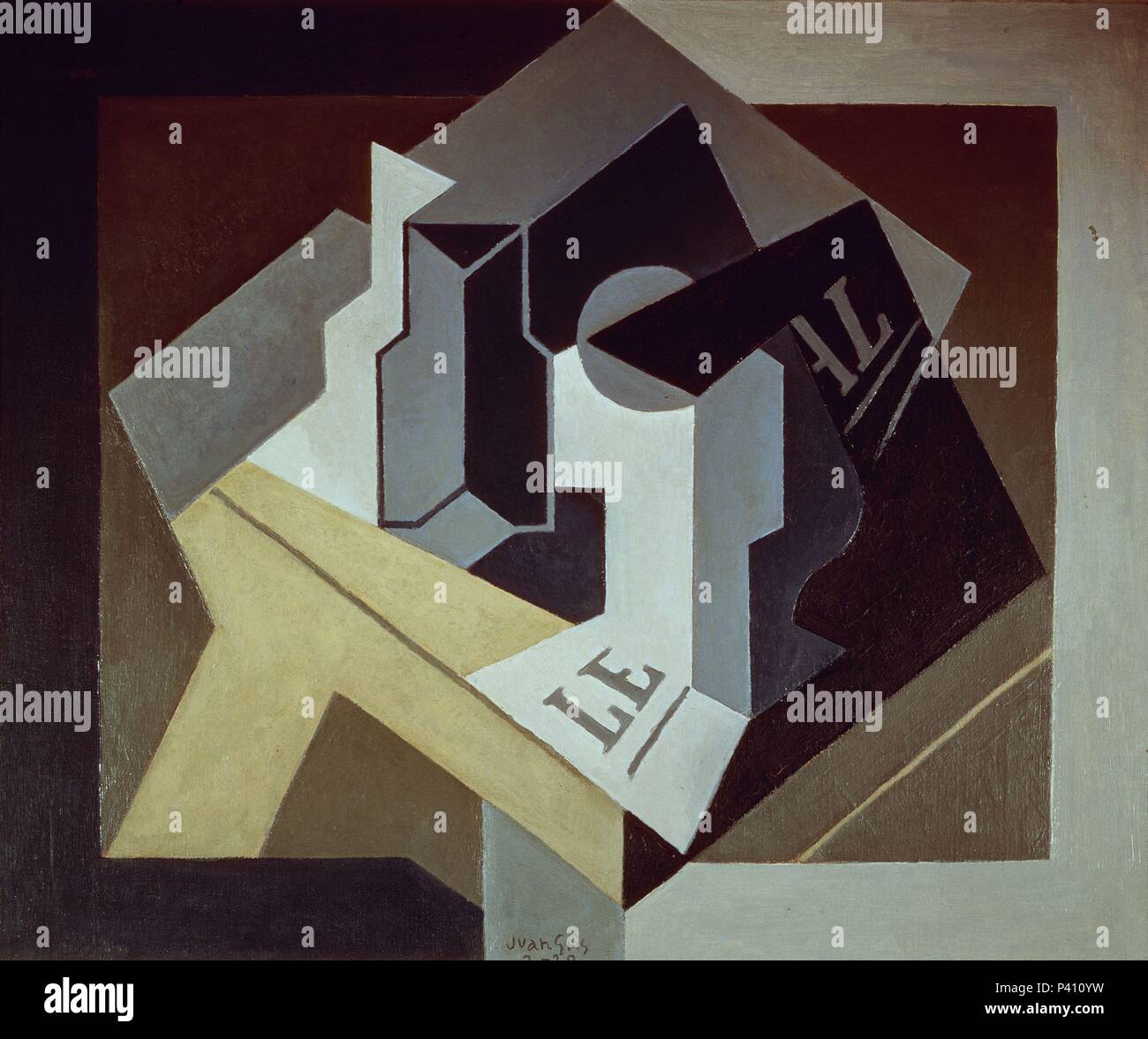 COMPOTERA Y FRASCO - 1920 - OLEO-LIENZO - BODEGON CUBISTA. Author: Juan ...