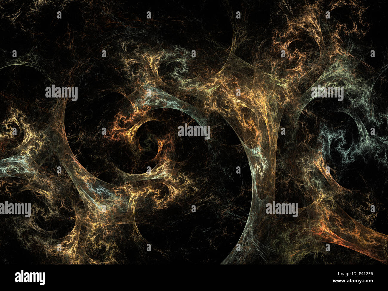 Yellow and blue abstract fractal Stock Photo - Alamy