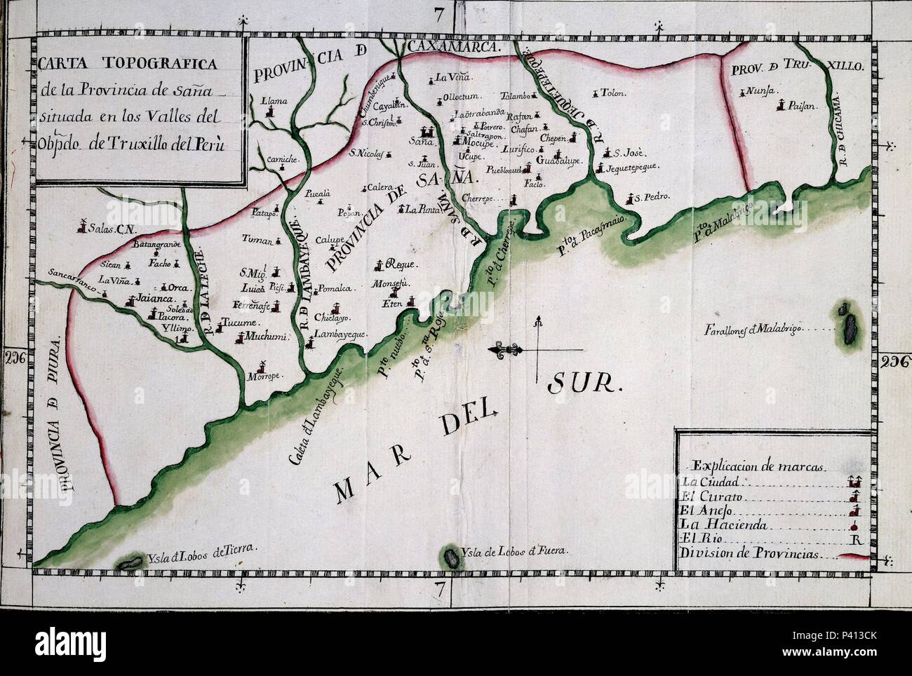 CODICE TRUJILLO DEL PERU - TOMO I - CARTA TOPOGRAFICA DE LA PROVINCIA ...