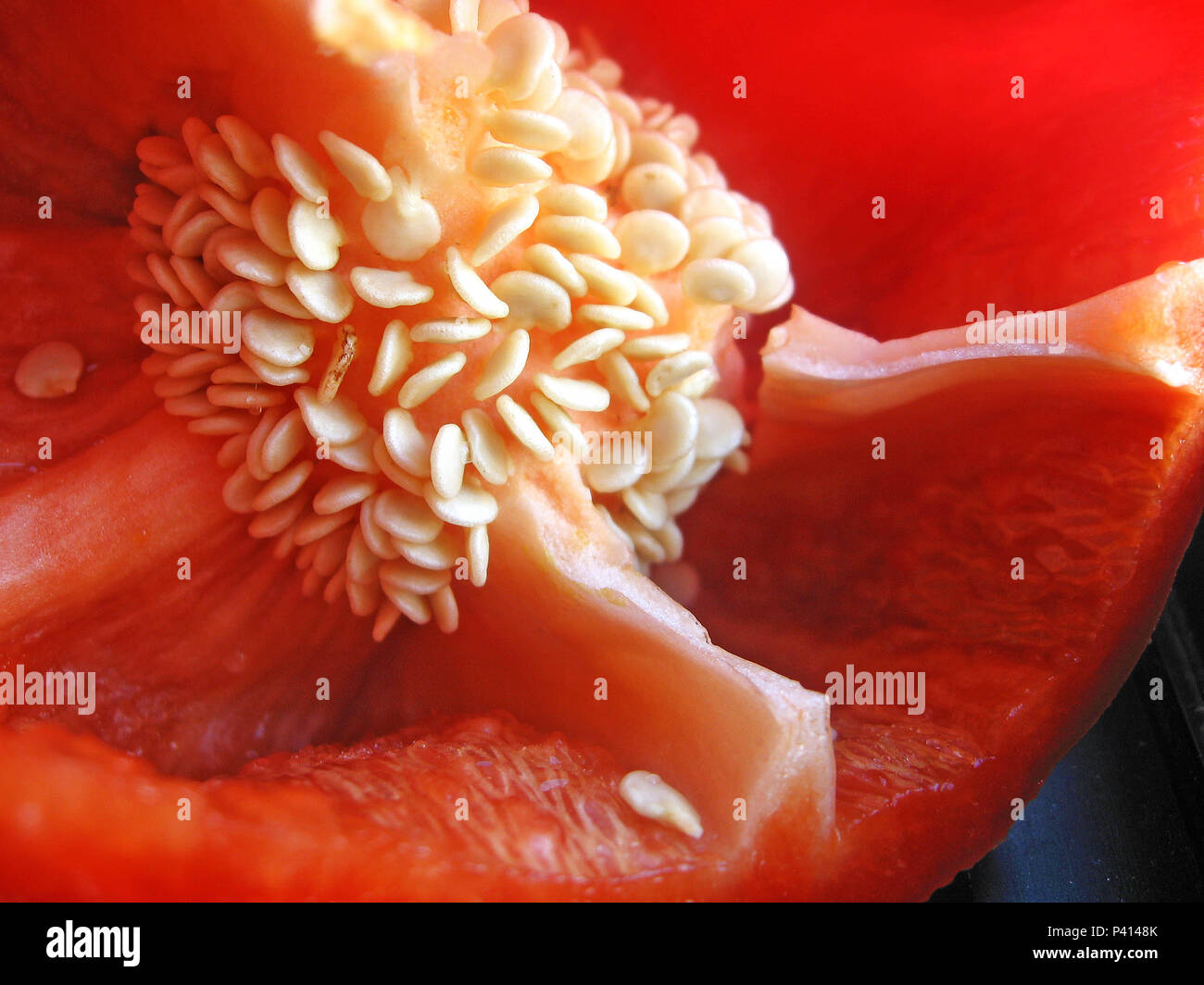 Pimentão Pimentão Vermelho Pimentão cortado legumes sementes do ...