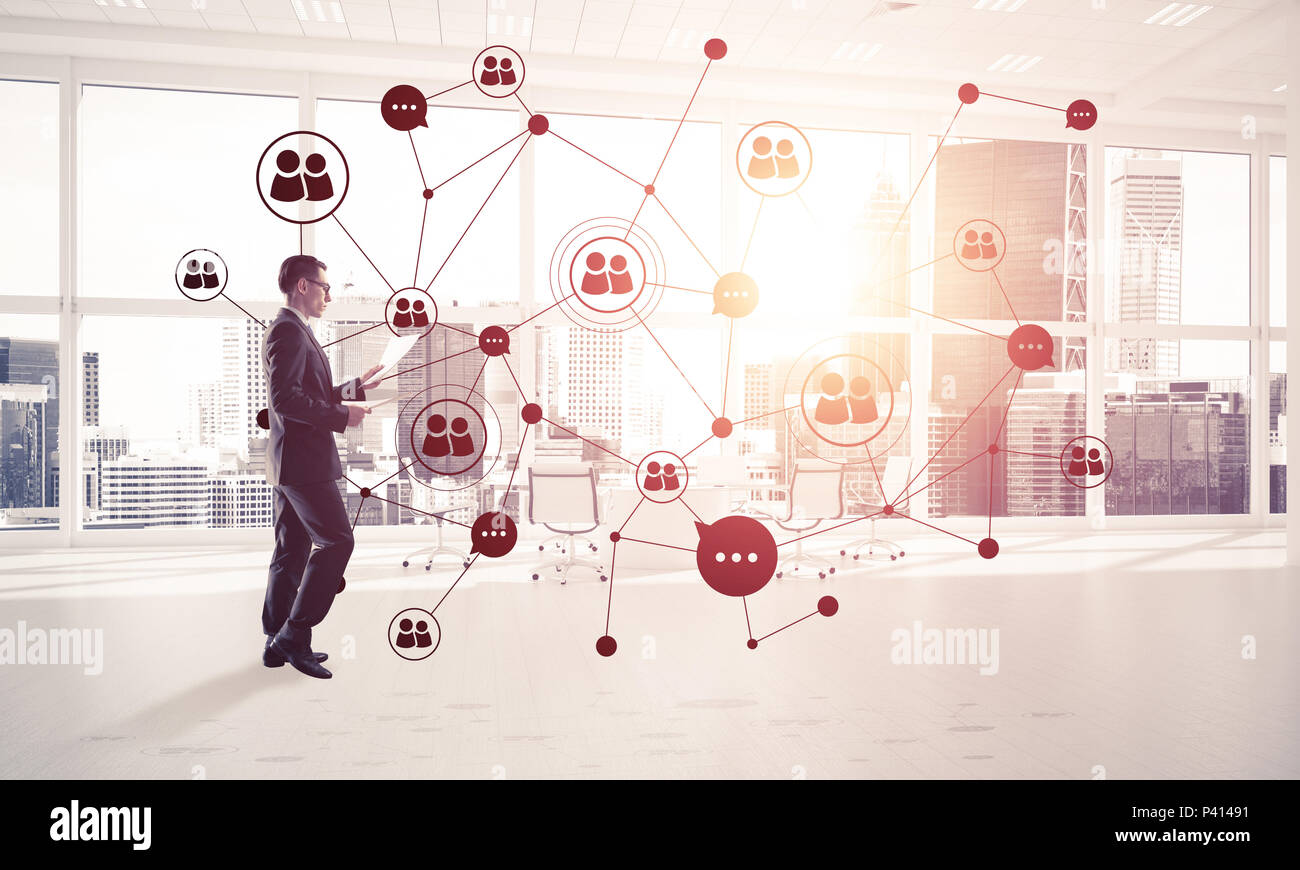 Networking and social communication concept as effective point f Stock ...