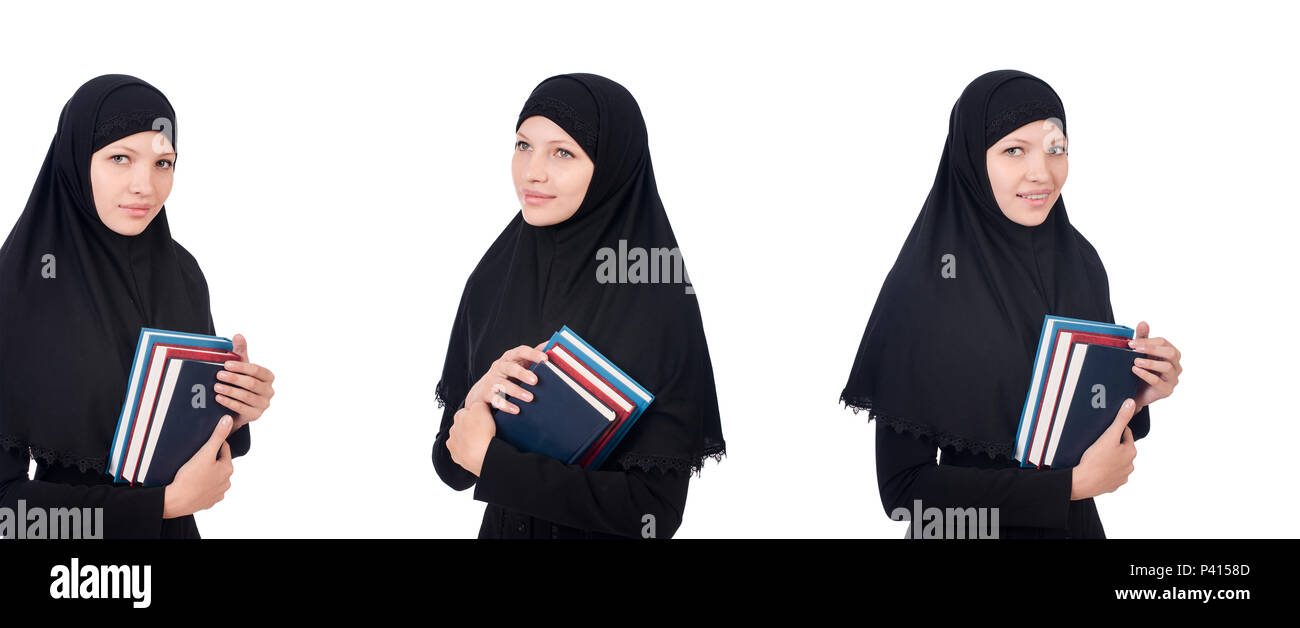 Young muslim female student with books Stock Photo - Alamy
