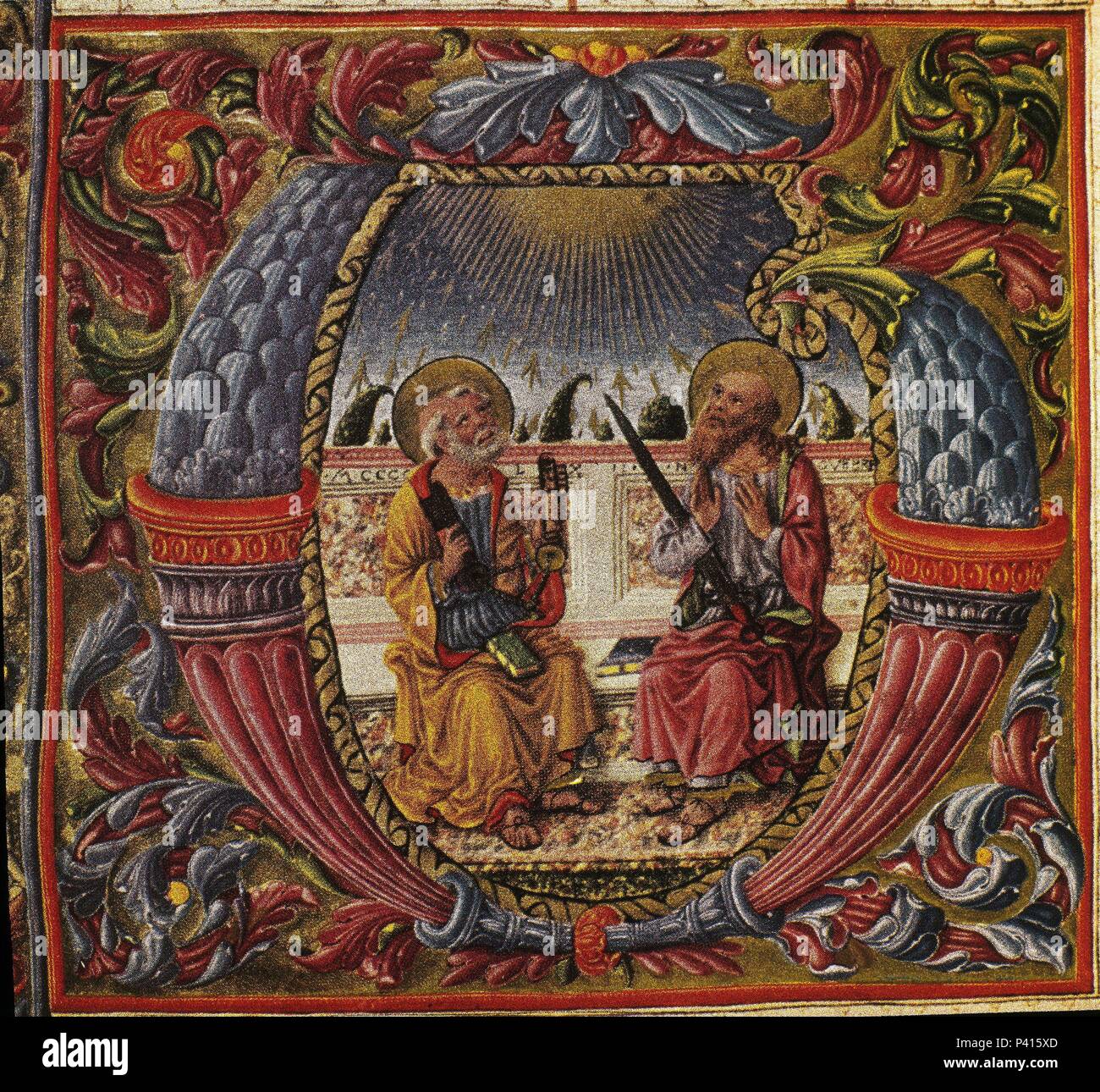 Italian school. Dropped initial with Saint Peter and Saint Paul in the ...