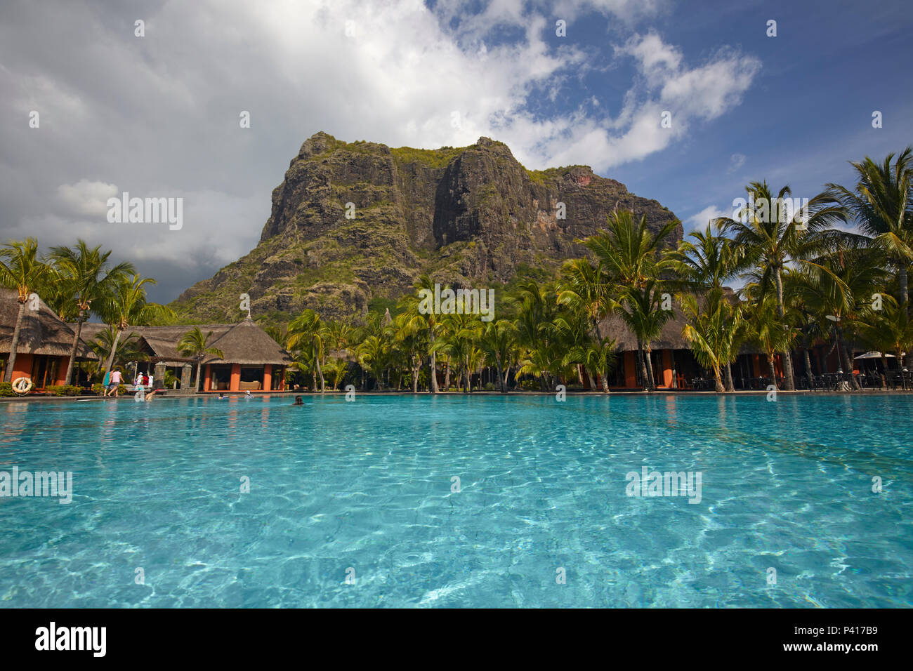 Swimming pool of Dinarobin Beachcomber at Le Morne Brabant, Mauritius ...