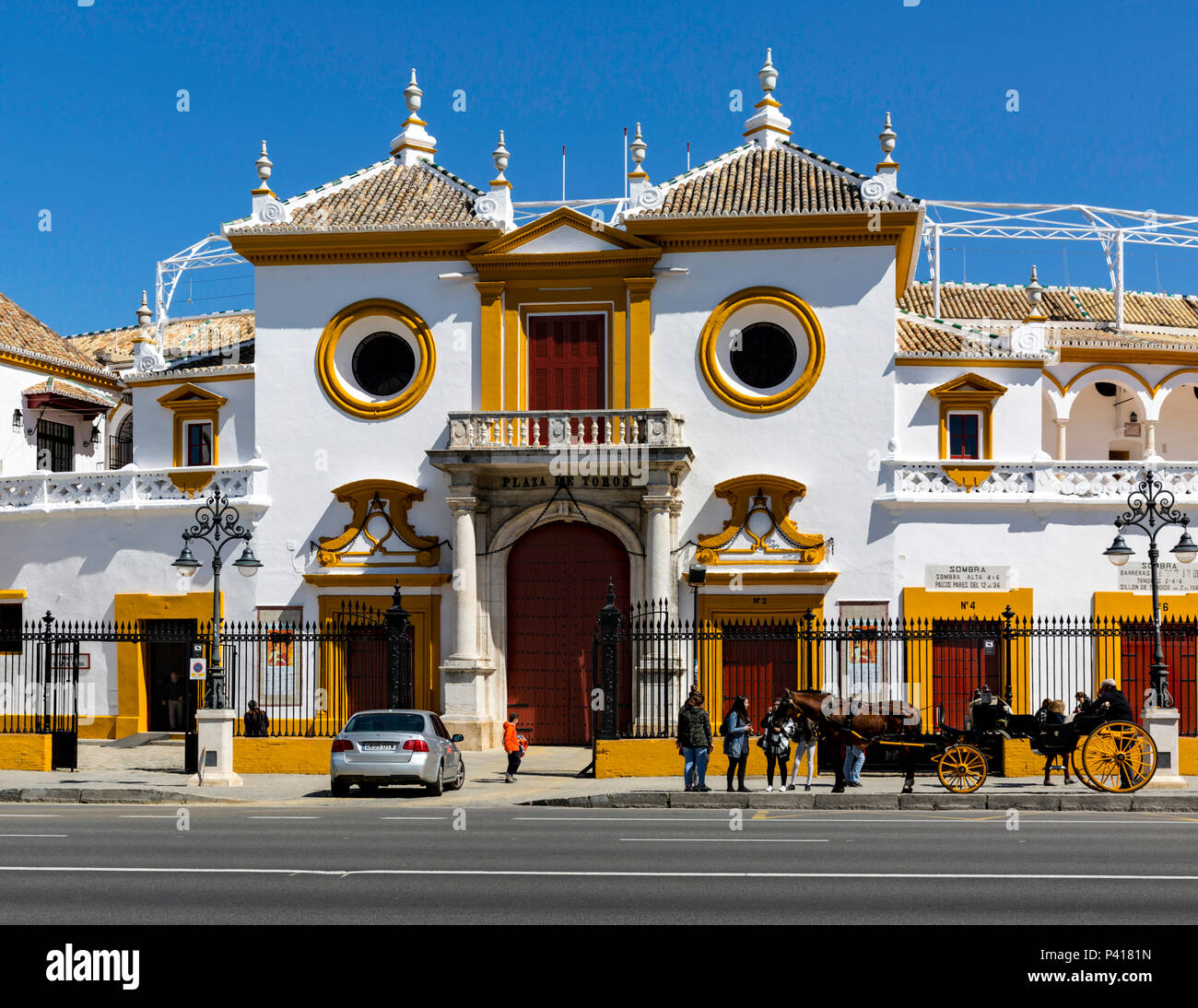 Entrance to the Seville Bullring, Plaza de Toros, Seville, Andalusia ...