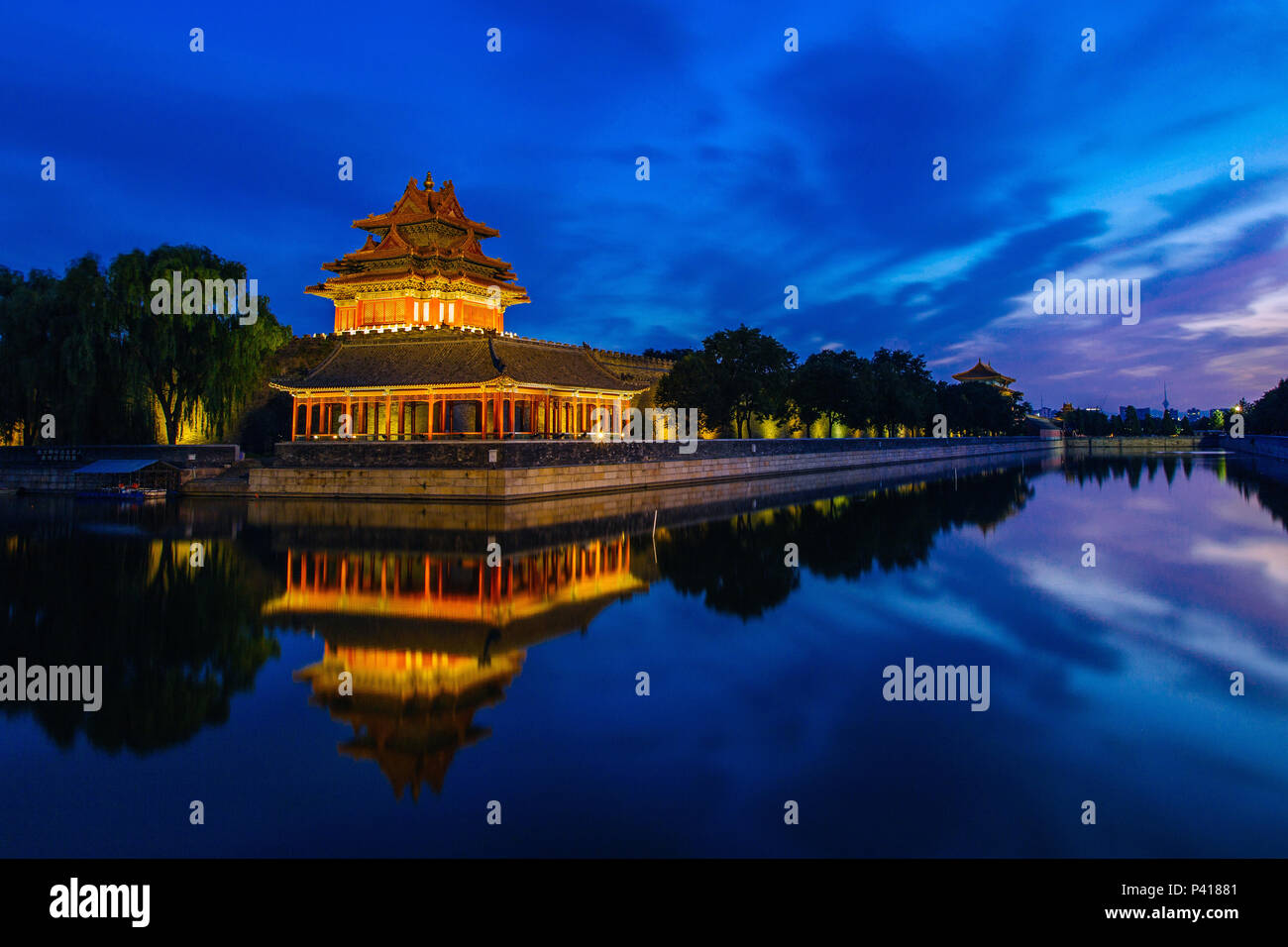 The corner building of the forbidden city palace museum hi-res stock ...